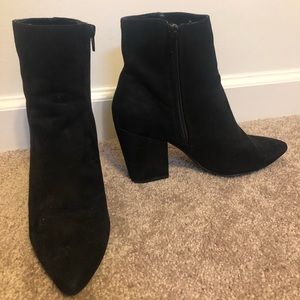 JustFab | Shoes | Black Faux Suede Bootie | Poshmark